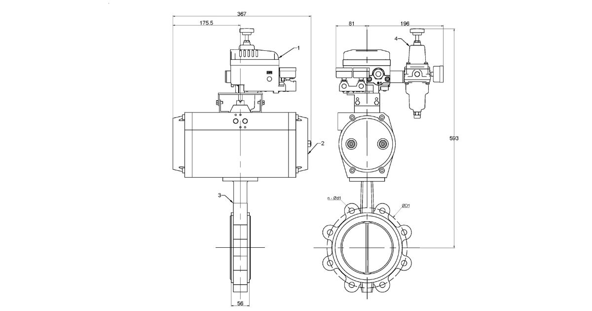 Lugged Butterfly Valve - Positioner Controlled (150mm) STC